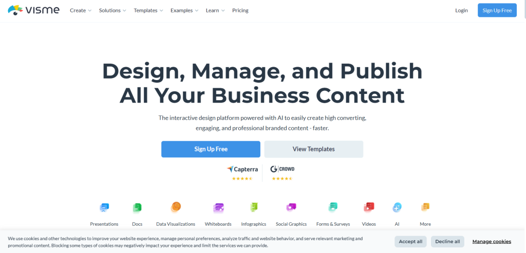 Visme: Visual Storytelling with AI Design Tools