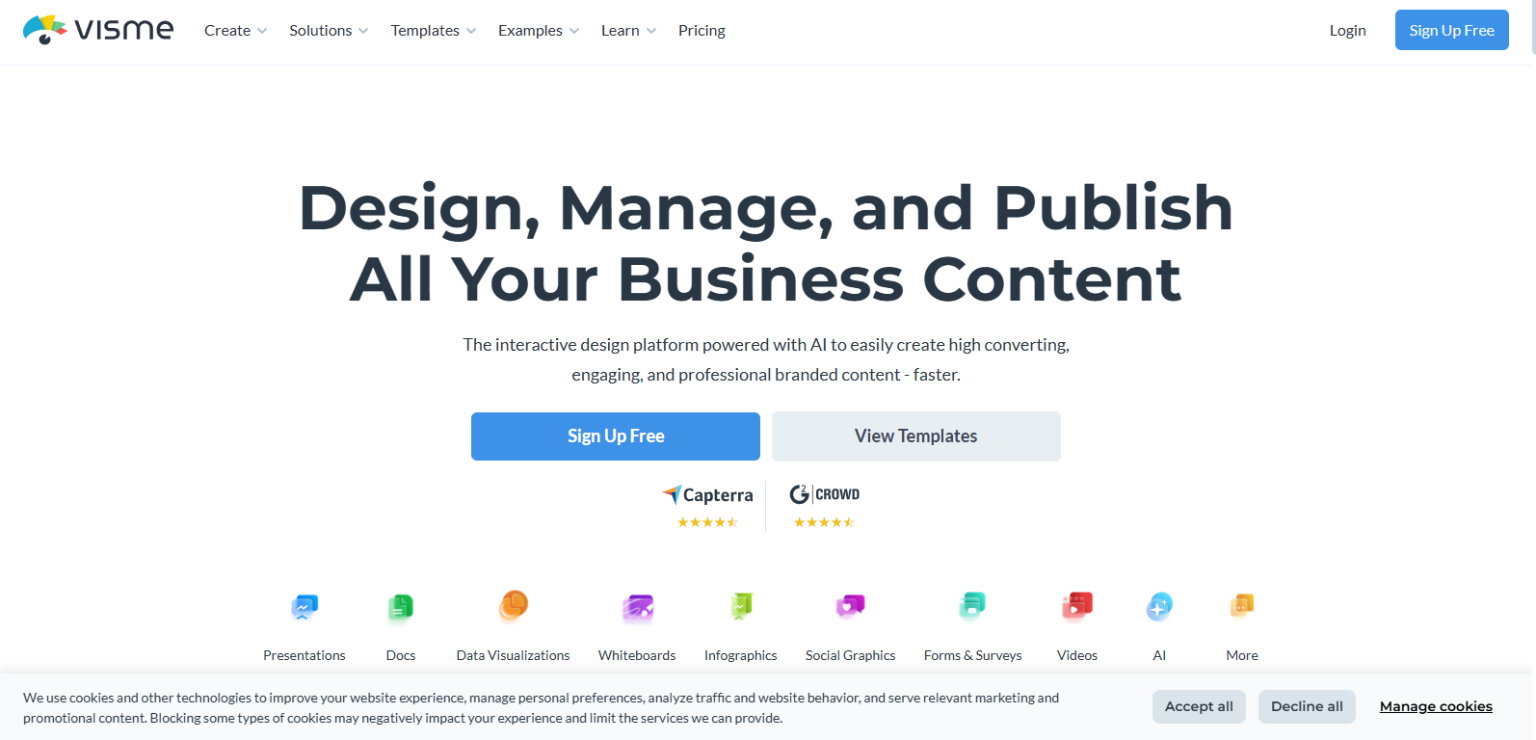 Visme: Visual Storytelling with AI Design Tools